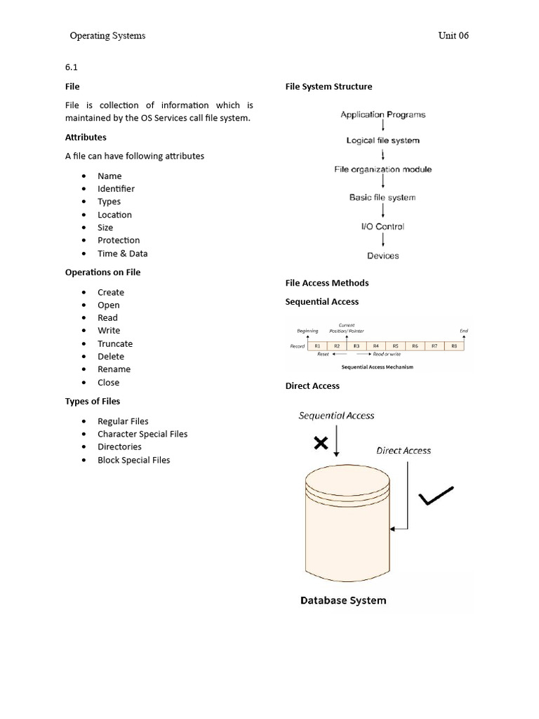 Operating System Unit 6 | PDF | Computer File | File System