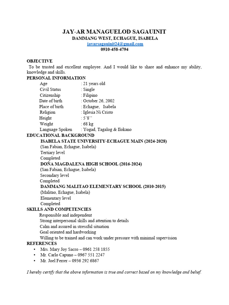 Jay-Ar 1 | PDF | Career & Growth