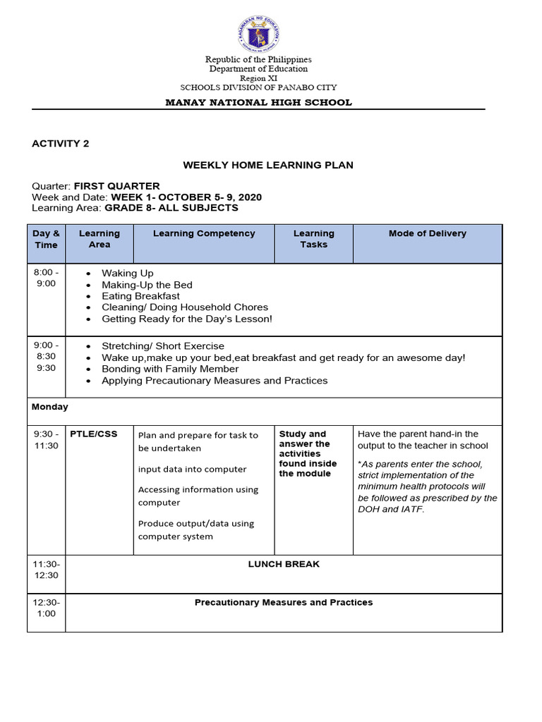 Activity 2 Work Week | PDF | Learning | Cognition