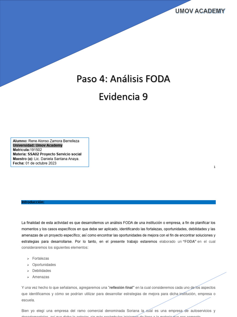 Paso 4 Analisis Foda | PDF | Análisis FODA | Business