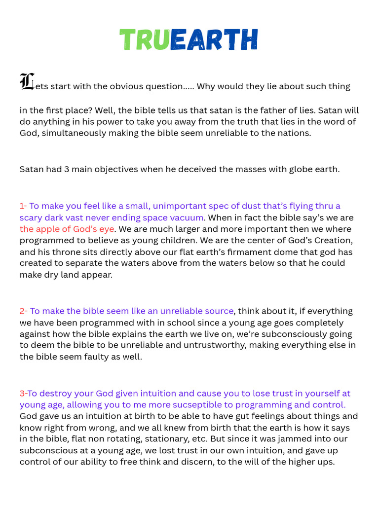 Truearth Book PDFJ | PDF | Genesis Creation Narrative | Heaven