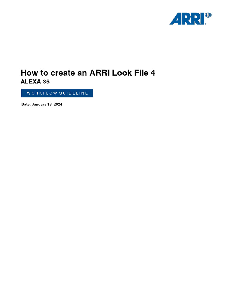 Arri How To Create An Arri Look File Alf4 Data | PDF | Film And Video ...