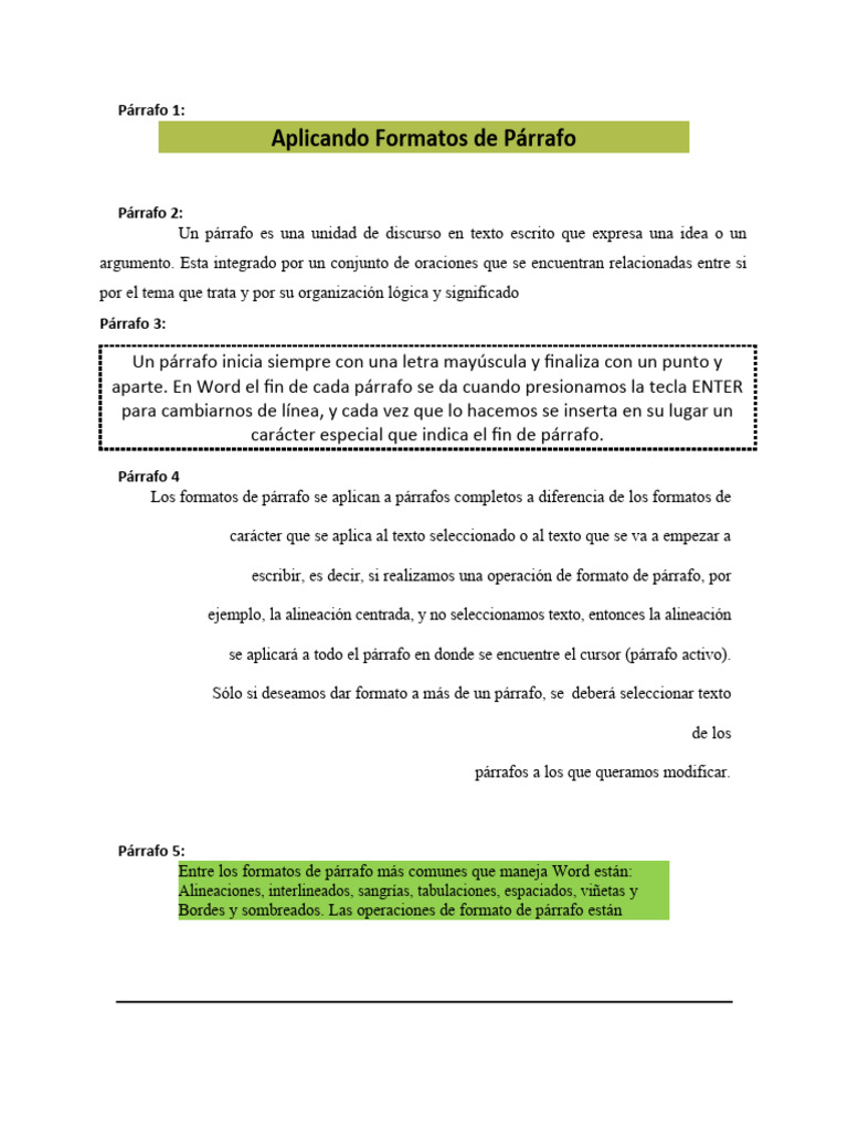 Formatos de Párrafo en Word | PDF | Informática