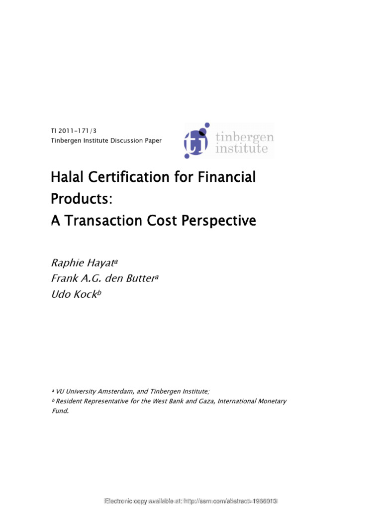 Halal Certification For Financial Products | PDF | Islamic Banking And Finance | Islamic Ethics