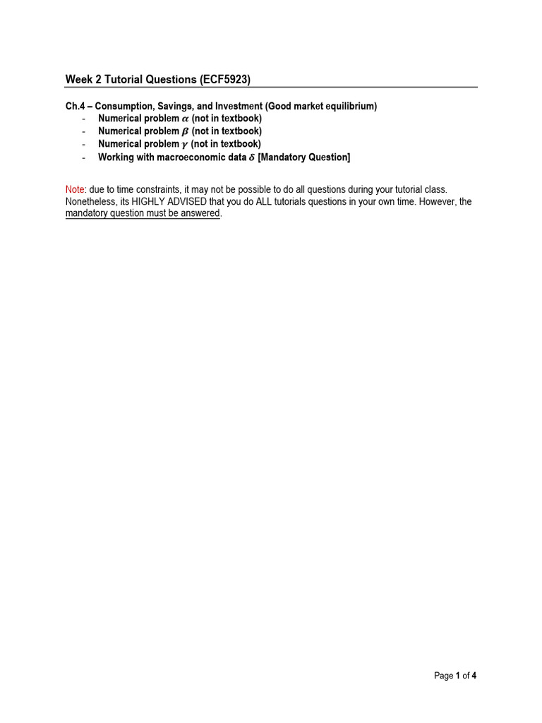 Economics Tutorial Questions | PDF | Interest | Real Versus Nominal ...