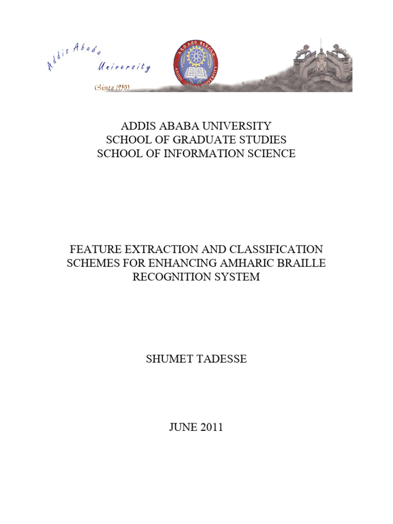 Feature Extraction and Classification Schemes For Enhancing BB Etd Aau Edu | PDF | Support ...