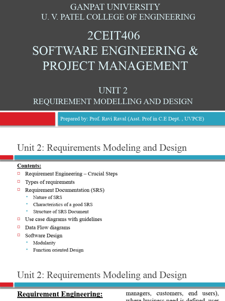 Unit 2 Requirement Modelling and Design | PDF | Use Case | Computer Engineering
