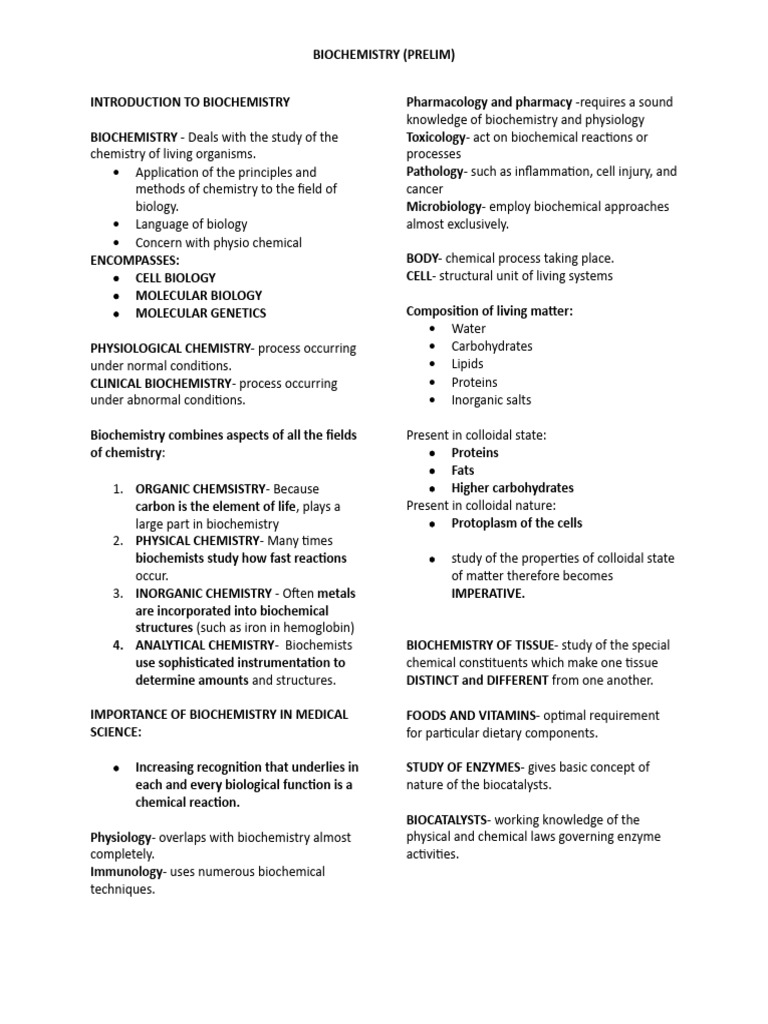 Introduction To Biochemistry | PDF | Biochemistry | Chemistry