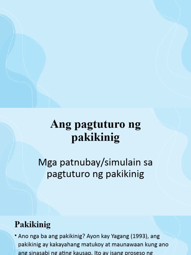 Ang Pagtuturo NG Pakikinig | PDF