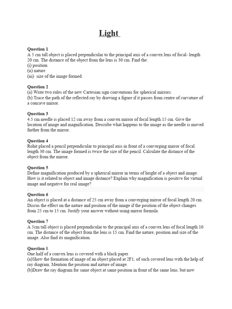 Light | PDF | Physical Sciences | Optics