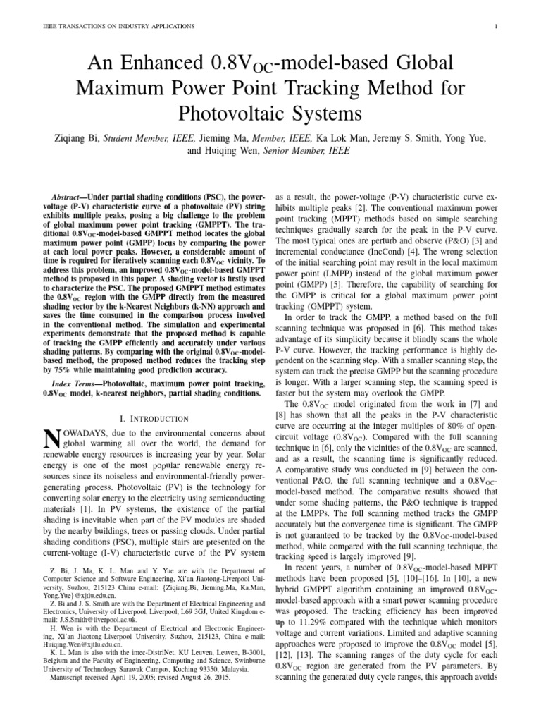 Enhanced GMPPT Method for PV Systems | PDF | Photovoltaics