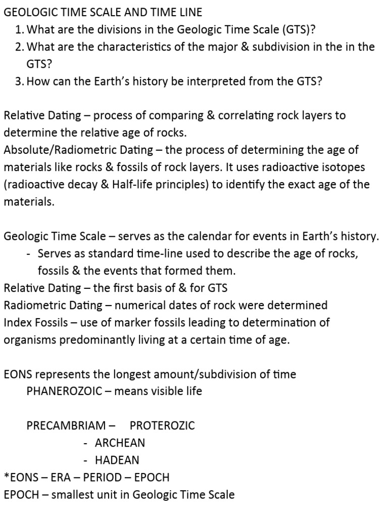 Geologic Time Scale and Time Line | PDF