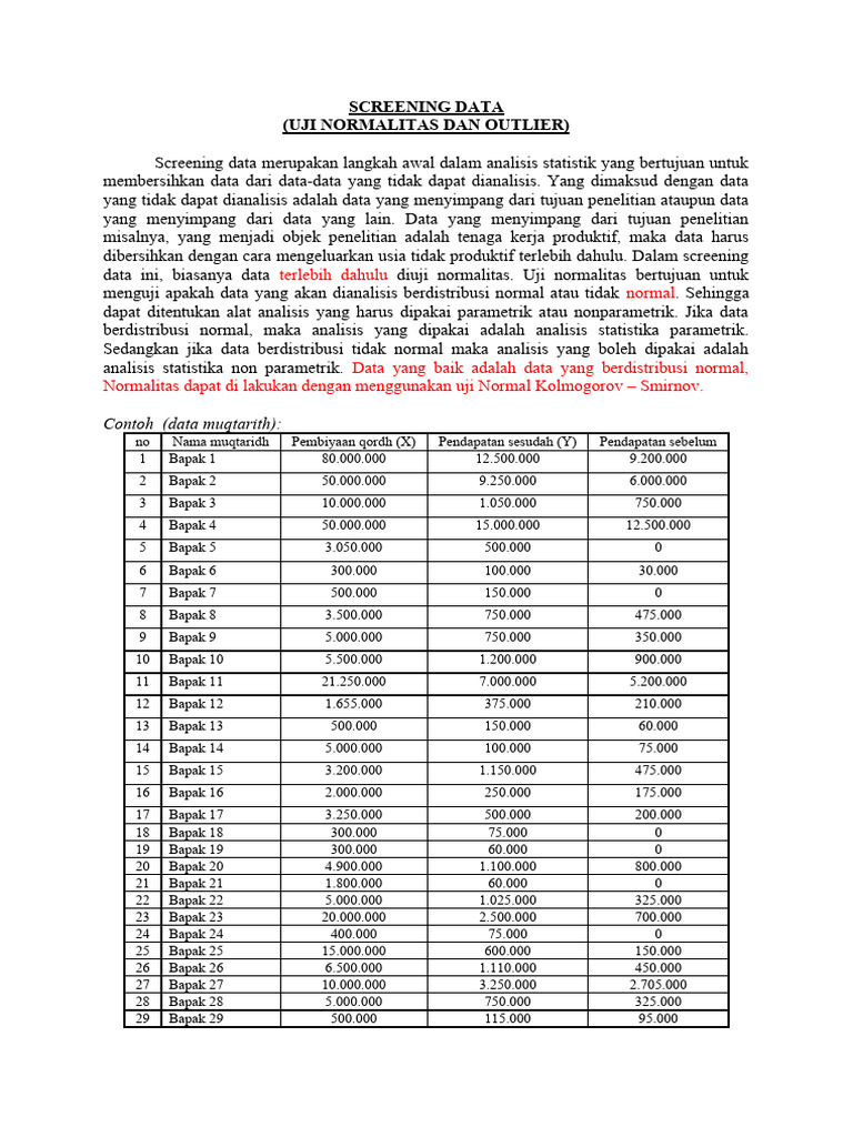 MATERI 3 (Uji Normalitas Dan Outlier) | PDF