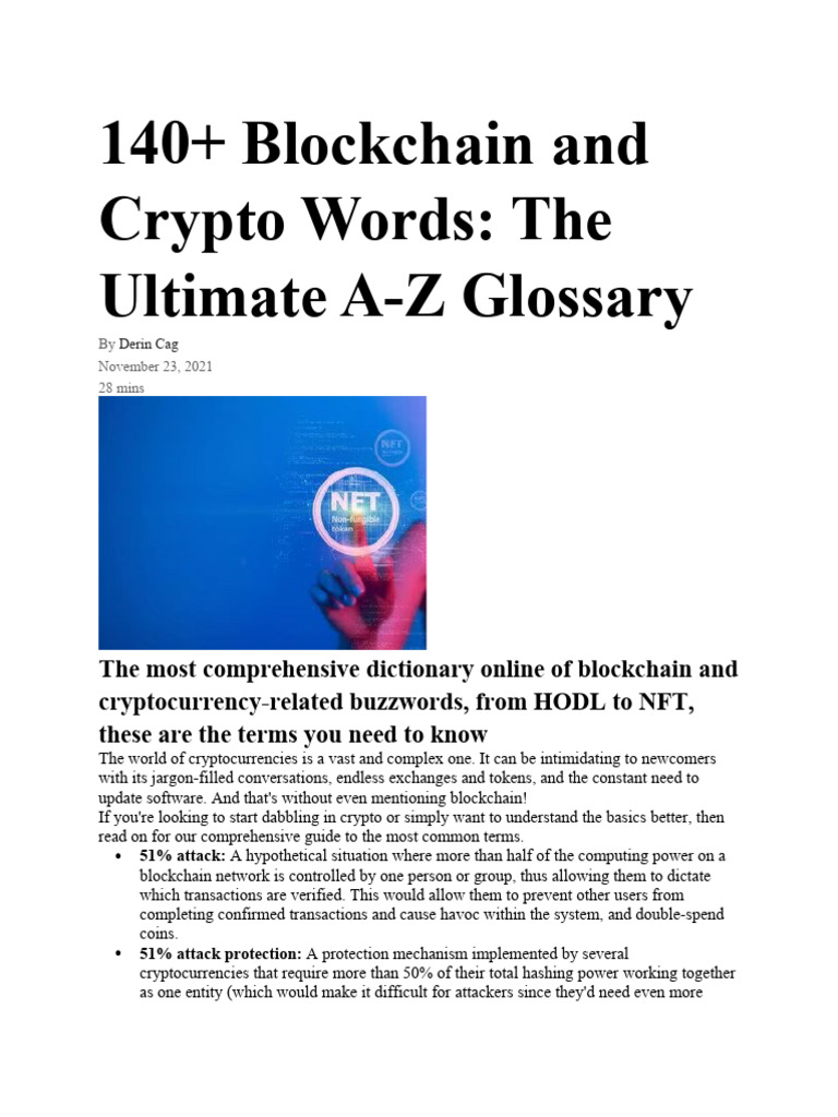 140 Crypto words-CRYPTO DICTIONARY - Derin Cag | PDF | Cryptocurrency ...