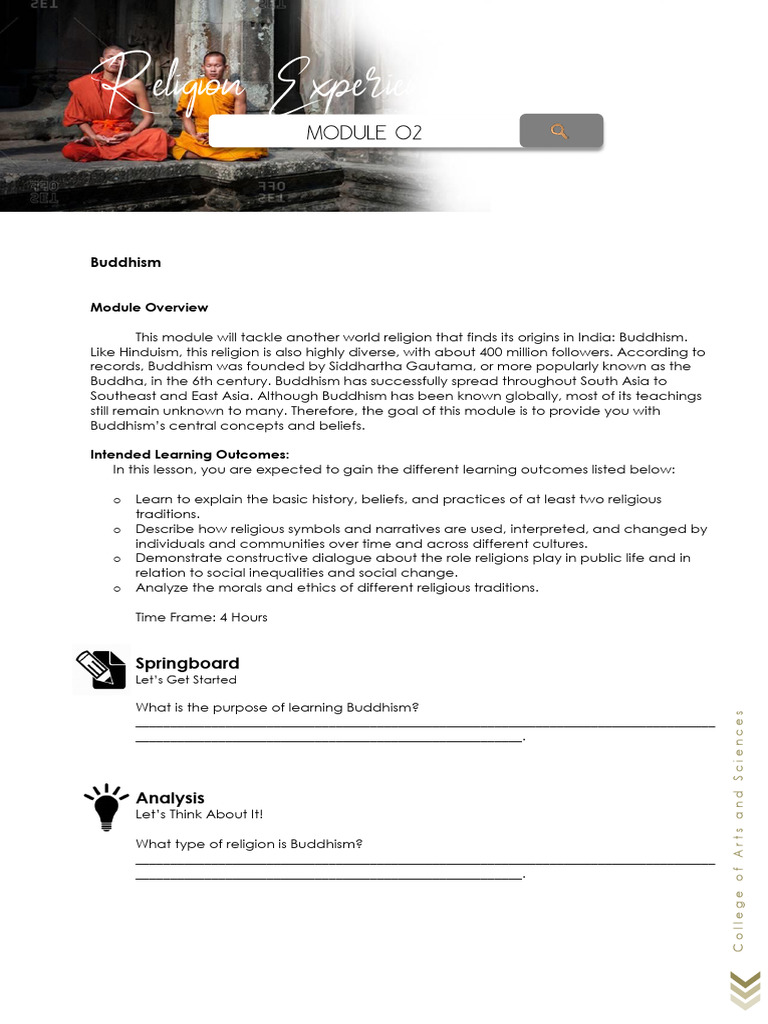 Module 02 RRES Buddhism | PDF | Noble Eightfold Path | Four Noble Truths