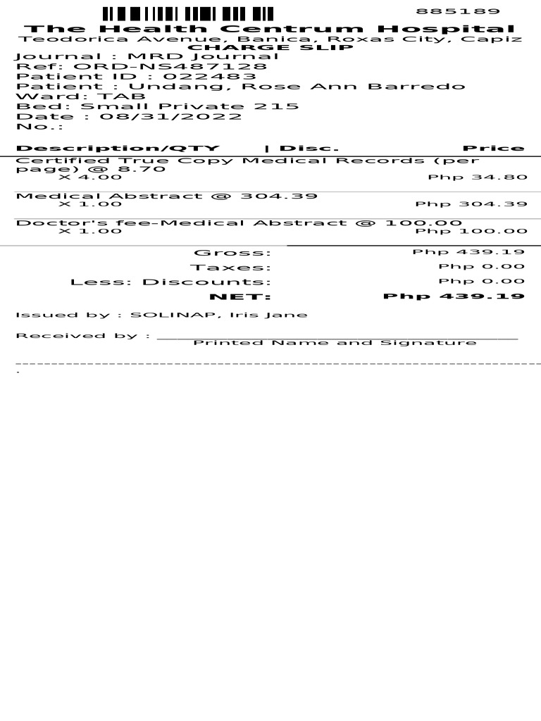 Charge Slip | PDF