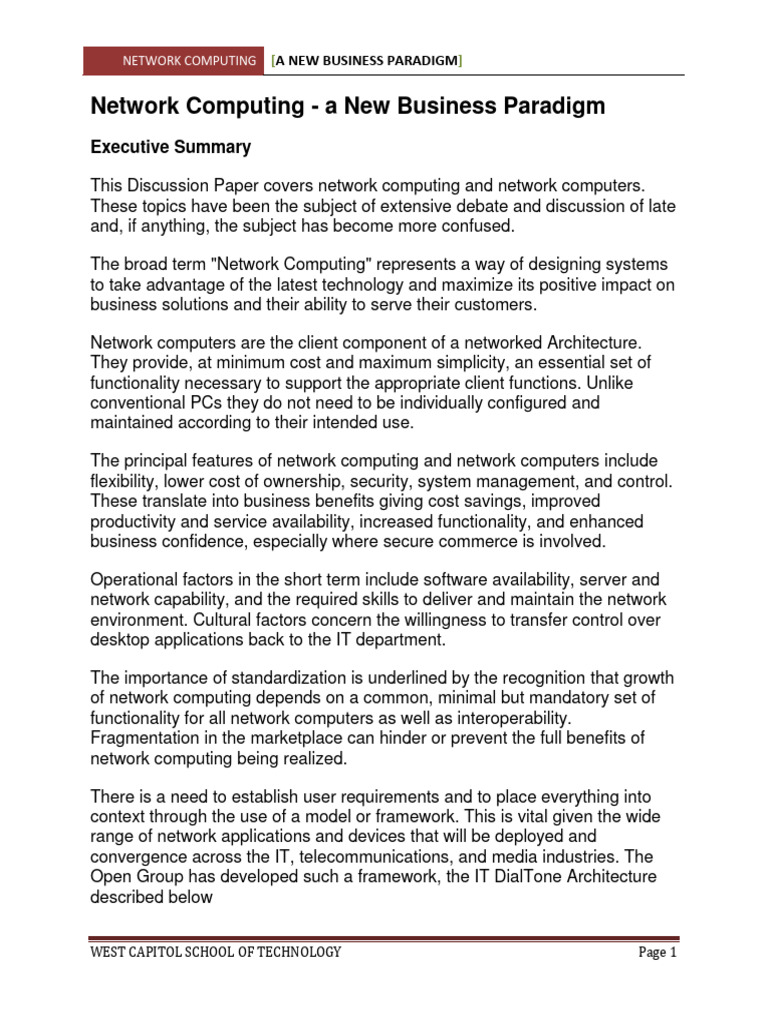 Network Computing | Download Free PDF | Computer Network | Computing