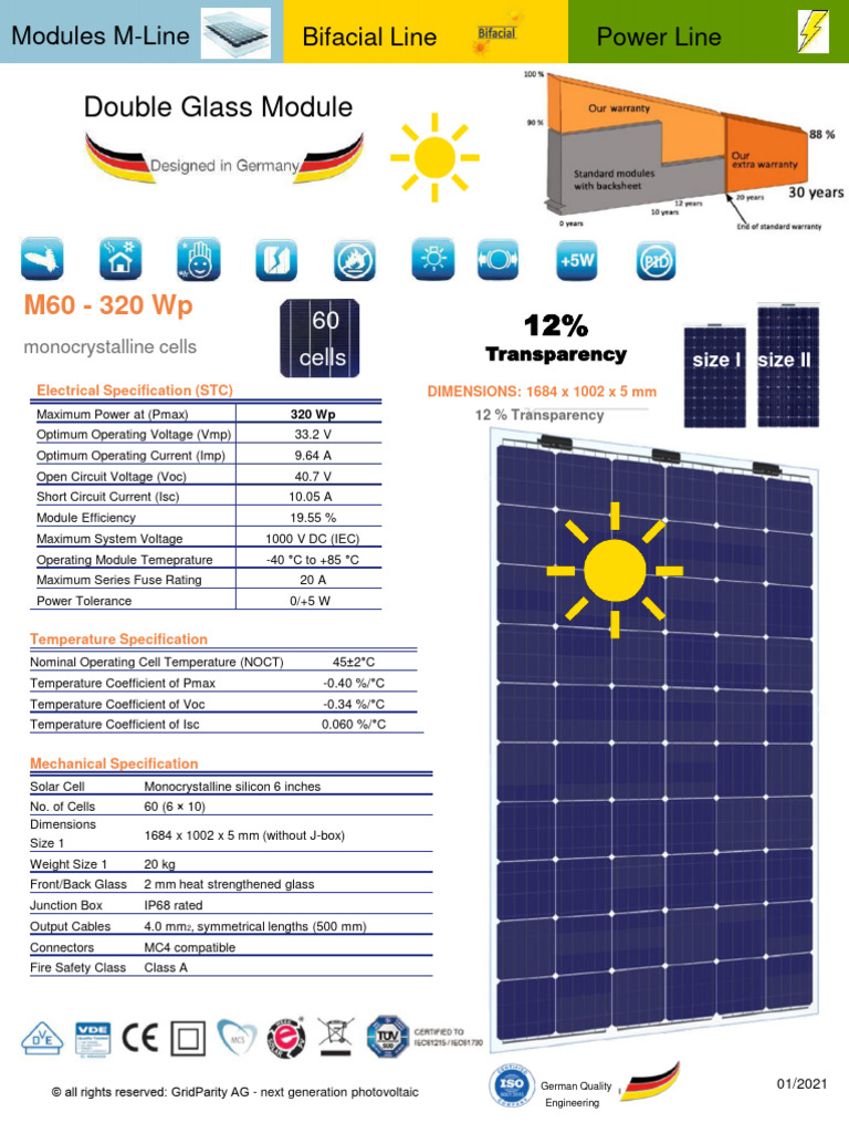 Presentation Panel & Technical Data | PDF | Photovoltaics | Solar Cell