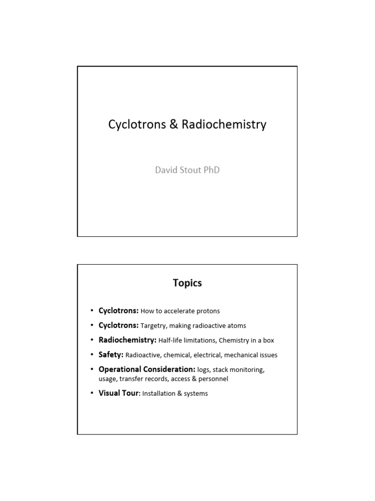 Cyclotron Operations and Radiochemistry Guide | PDF | Pump | Vacuum