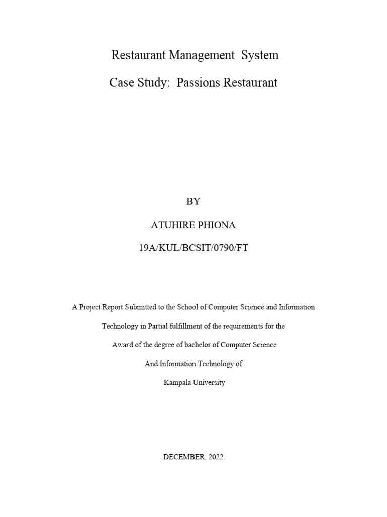 Restaurant Management System | PDF | Software Testing | Menu