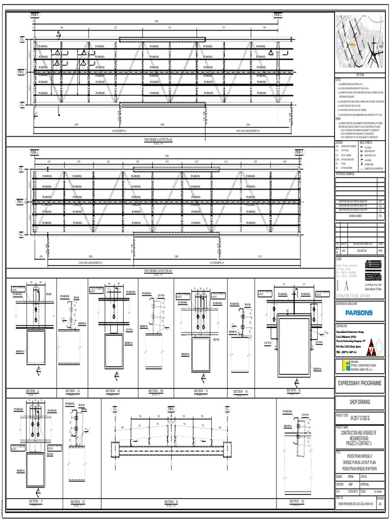 Mesaimeer Road Pedestrian Bridge Plan | PDF | Steel | Industrial Processes