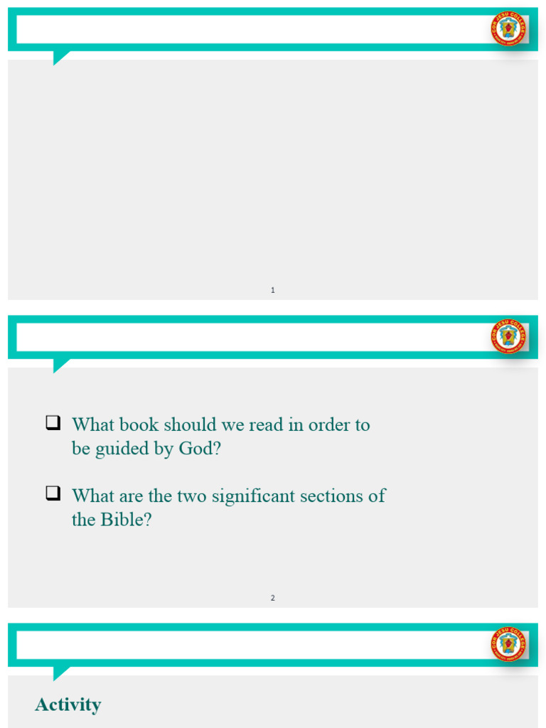 Supplementary Lesson Bible | PDF | Bible | Old Testament