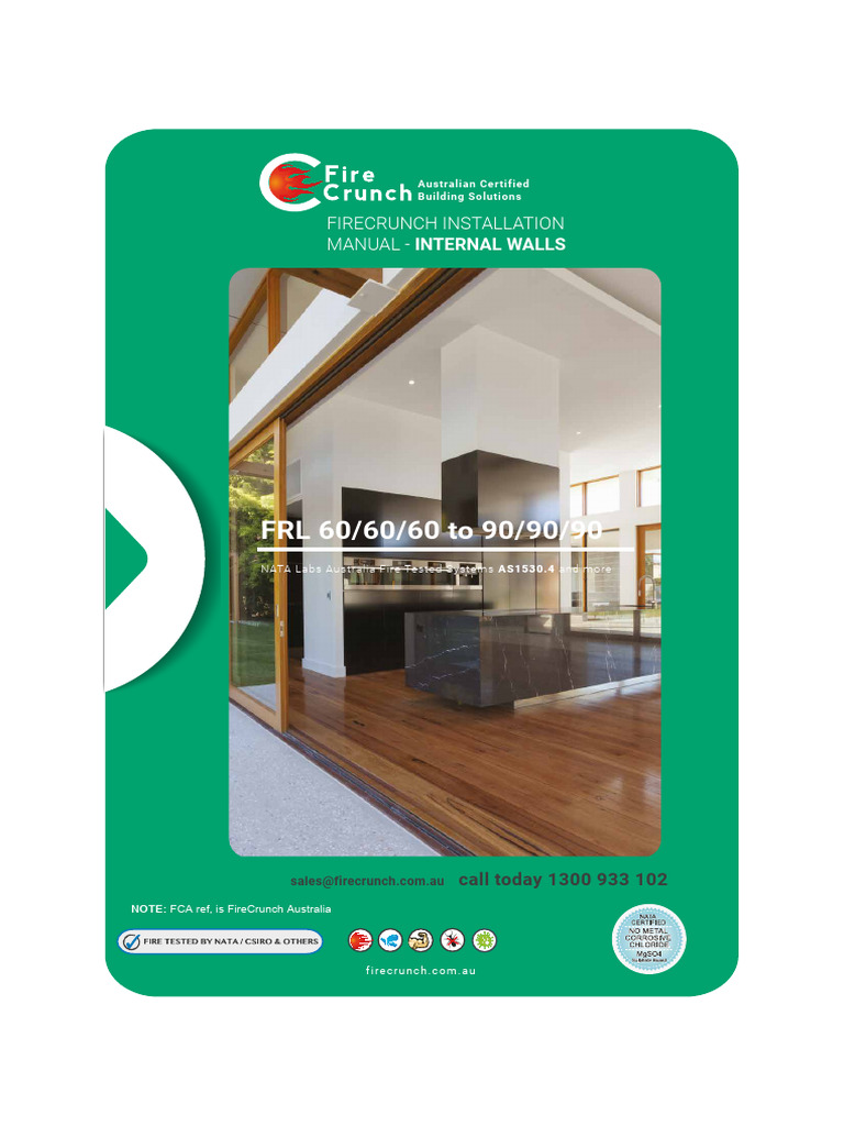 Fire Crunch. 07 01 Internal Walls Installation Manual | PDF | Wall ...