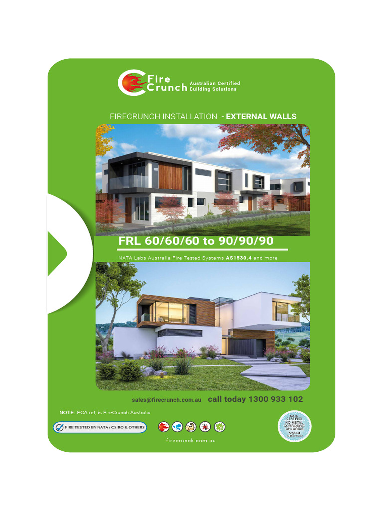 Fire Crunch. 06 01 External Walls Installation Manual | PDF | Wall | Screw