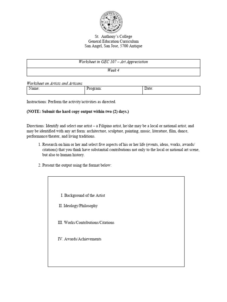 Assignment in GEC 107-Week 4 | PDF