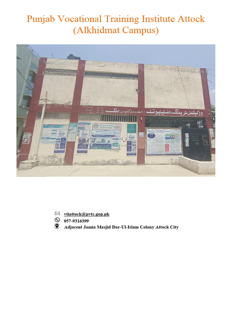 PVTI Attock Report | PDF | Vocational Education | Entrepreneurship