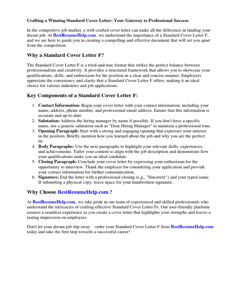 Standard Cover Letter Format | PDF | Résumé | Http Cookie