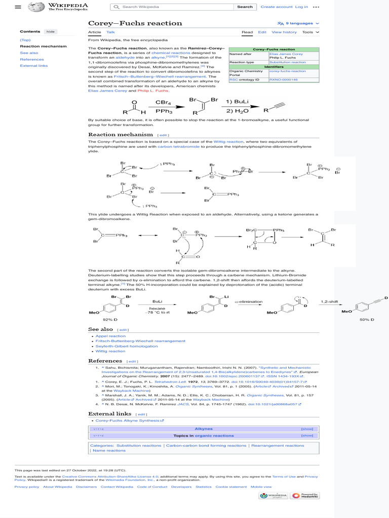 Corey-Fuchs Reaction | PDF | Organic Chemistry | Chemistry