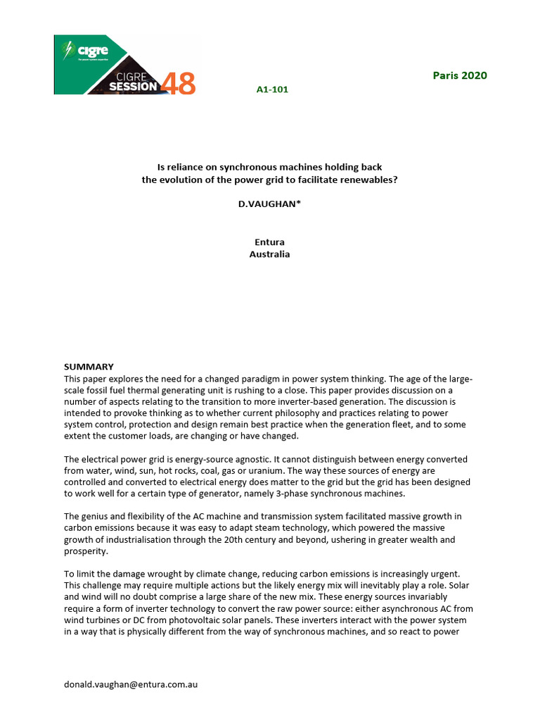 2020 - Is Reliance On Synchronous Machines Holding Us Back | PDF ...