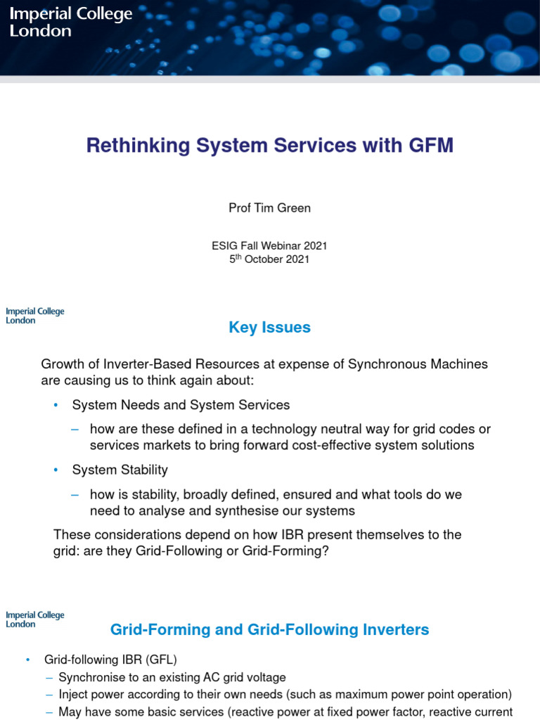 2021 - ESIG - Rethinking System Services With GFM Tim Green | PDF ...