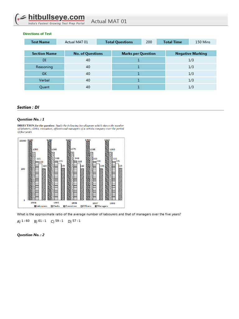 Actual MAT 01: Section: DI | PDF | Water Resources | Inference
