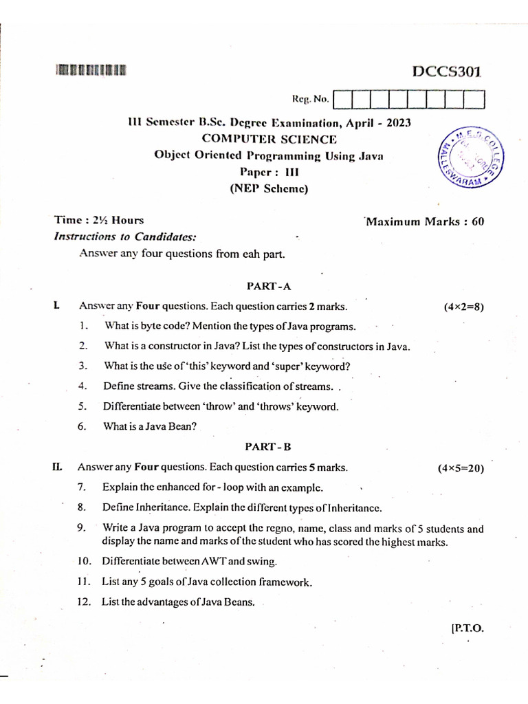 Iii Sem Nep Computer Science DCCS301 | PDF