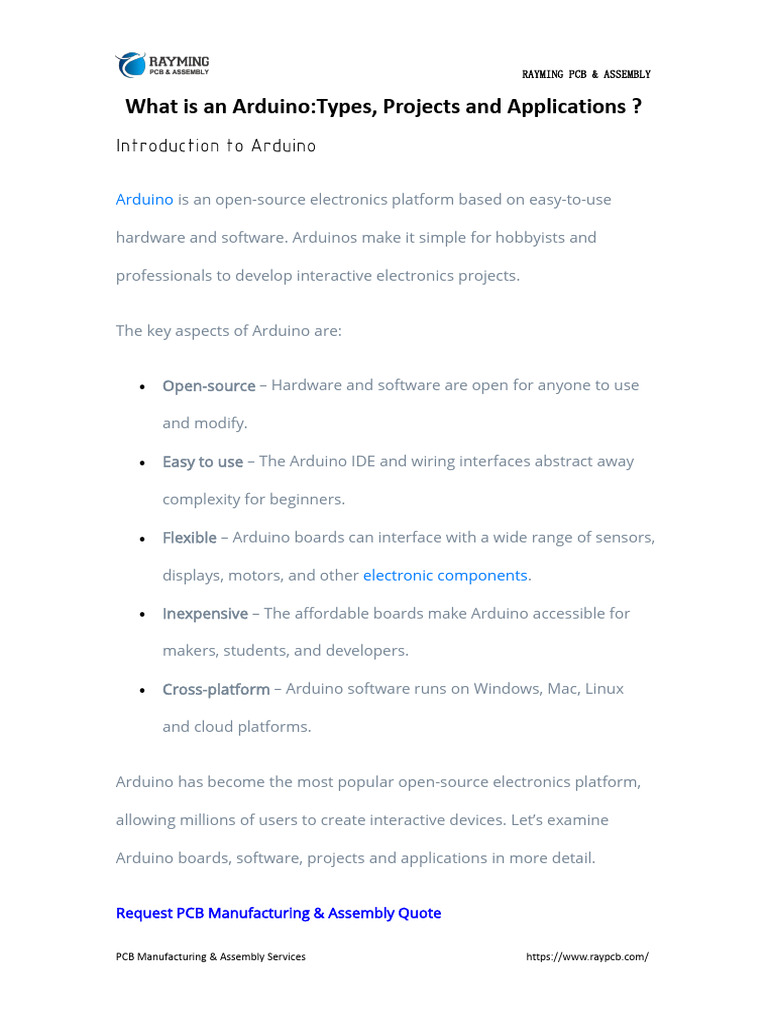 What Is An ArduinoTypes, Projects and Applications | PDF | Arduino | Automation