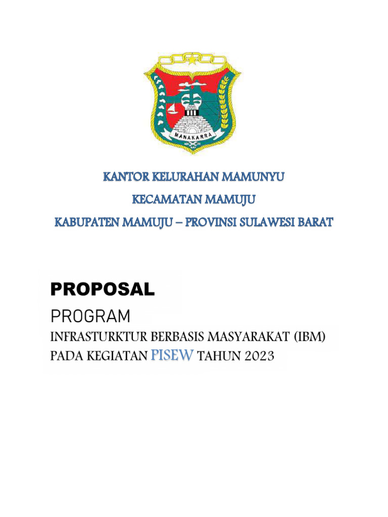Proposal Kel. Mamunyu | PDF