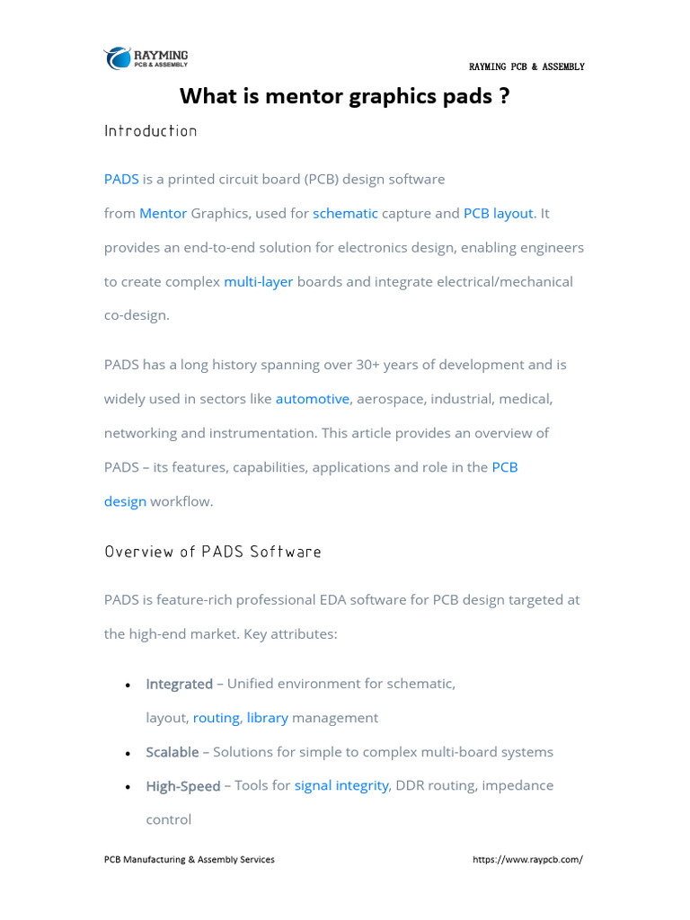 PCB Design with Mentor Graphics PADS | PDF | Printed Circuit Board ...