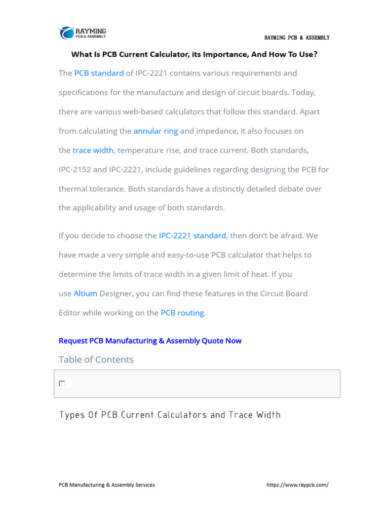 What Is PCB Current Calculator, Its Importance, and How To Use | PDF ...