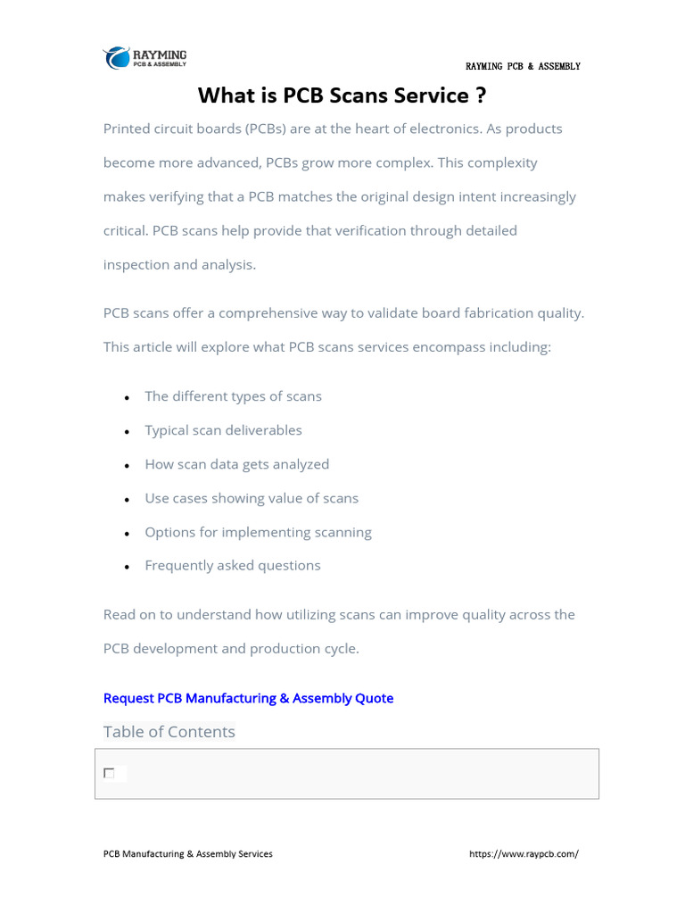 What Is PCB Scans Service | PDF | Printed Circuit Board | Outsourcing