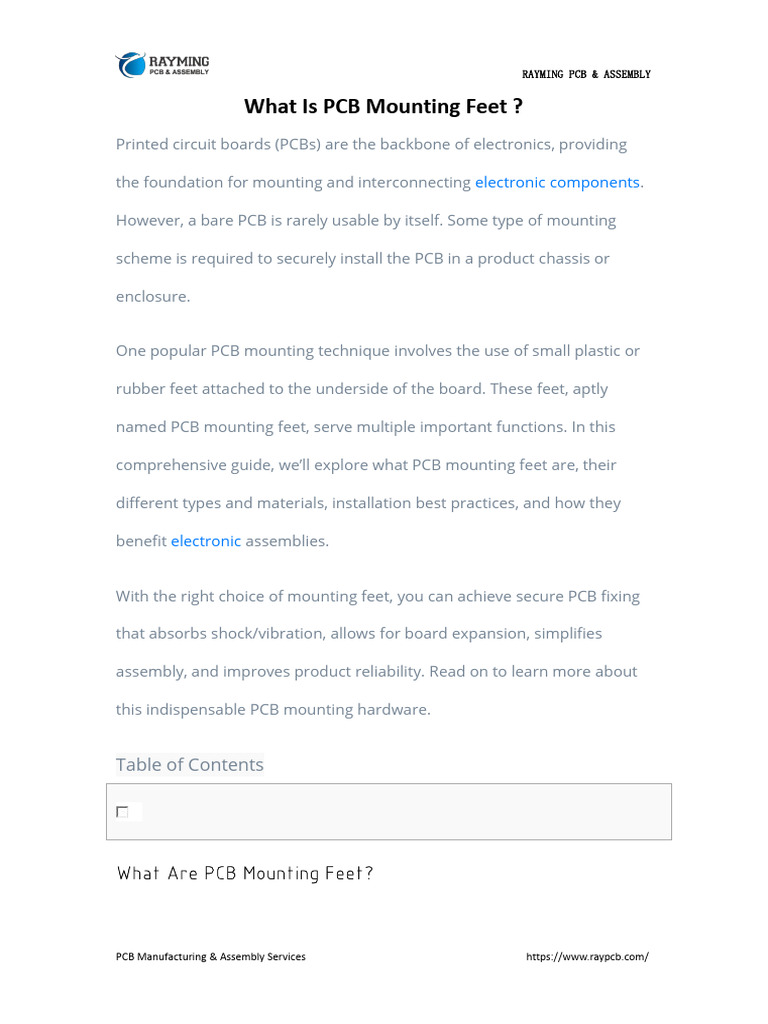 What Is PCB Mounting Feet | PDF | Printed Circuit Board | Polyurethane