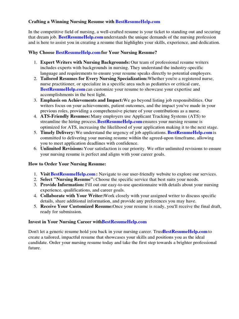 Resume For Nursing Internship | PDF | Nursing | Résumé