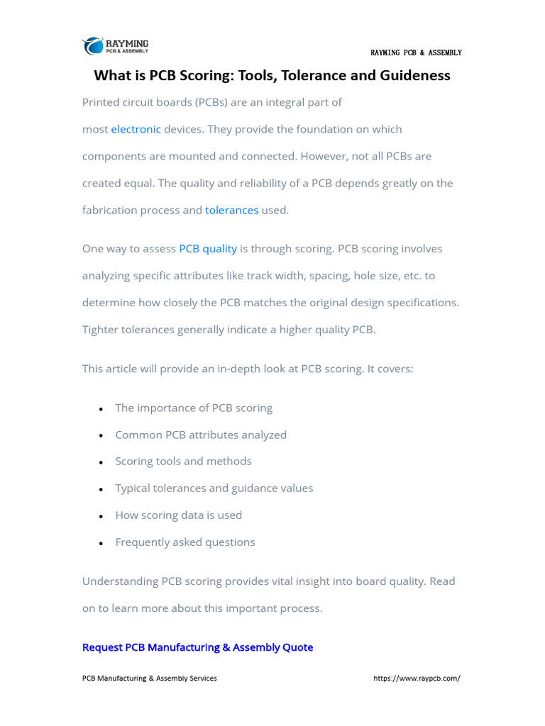 What Is PCB Scoring Tools, Tolerance and Guideness | PDF | Printed ...