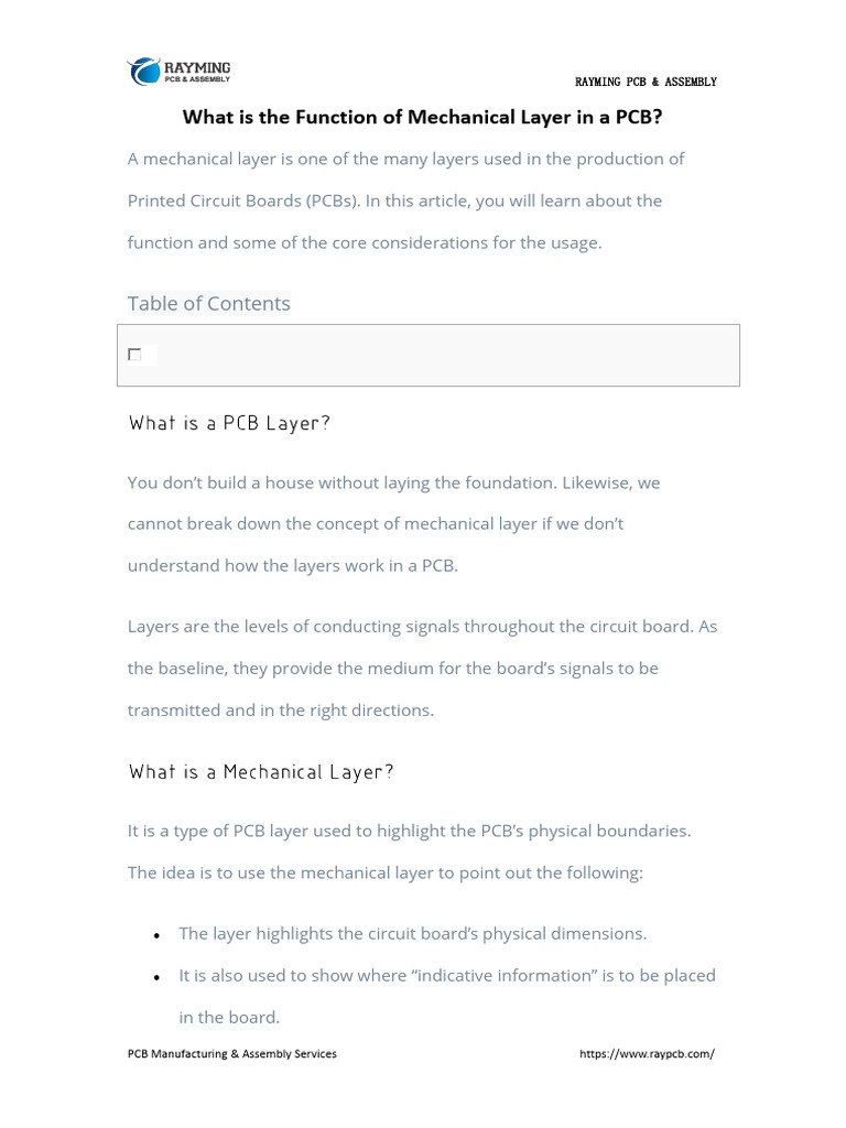 What Is The Function of Mechanical Layer in A PCB | PDF | Printed ...
