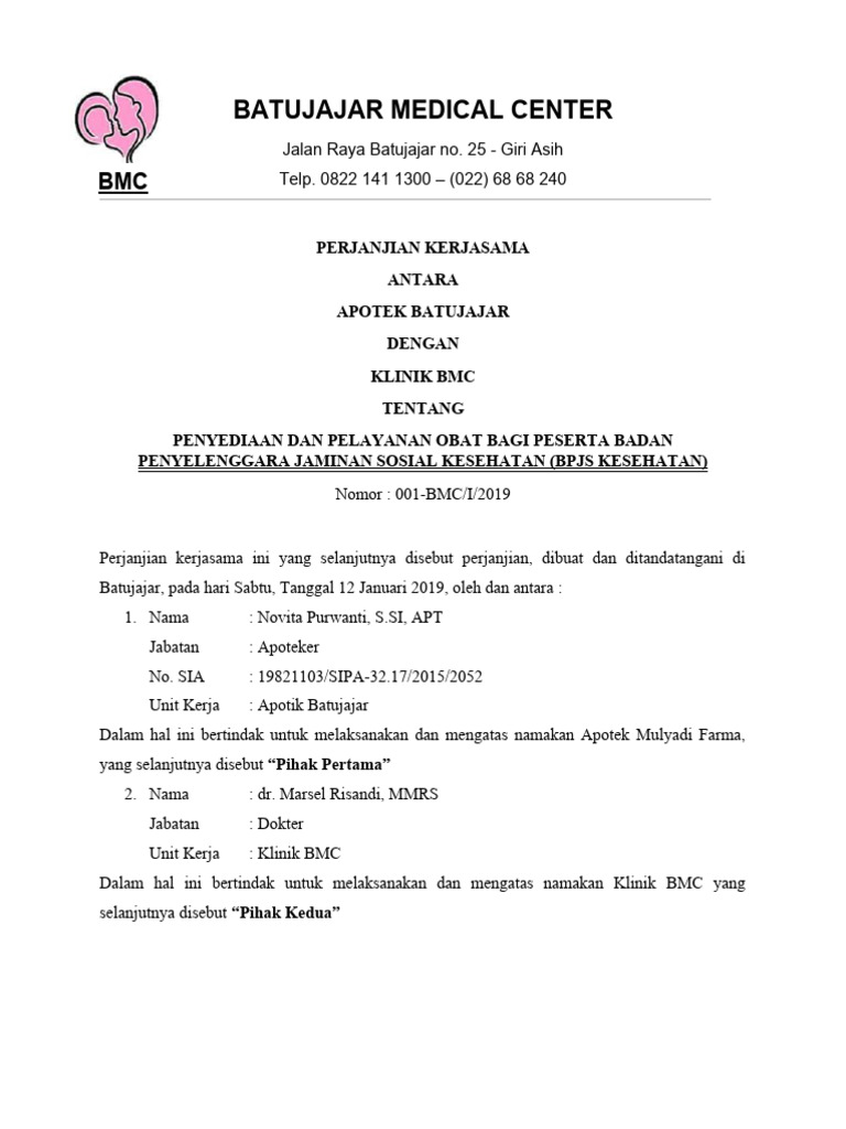 Perjanjian Kerjasama Apotek Pdf