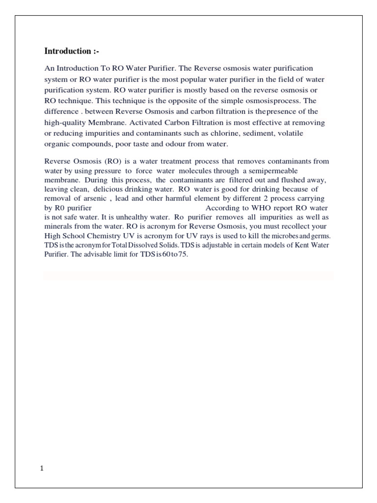 Introduction | PDF | Water Purification | Water