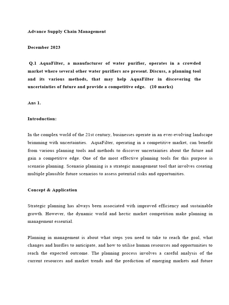 Advance Supply Chain Management DFDFDDDGD | PDF | Procurement | Supply ...