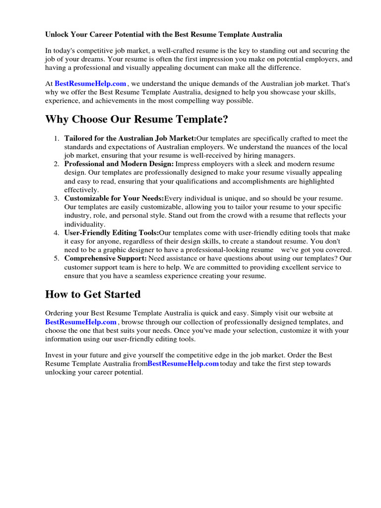 Best Resume Template Australia | PDF | Résumé | Recruitment