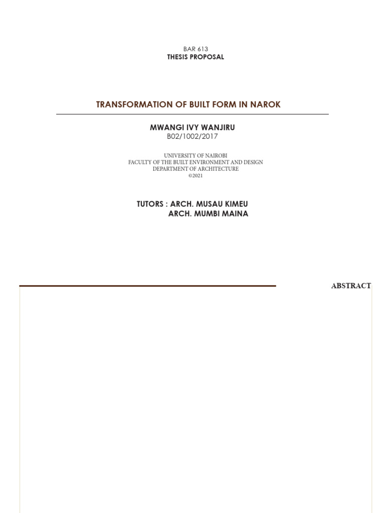 Maasai Architecture Transformation in Narok | PDF | Data | Field Research